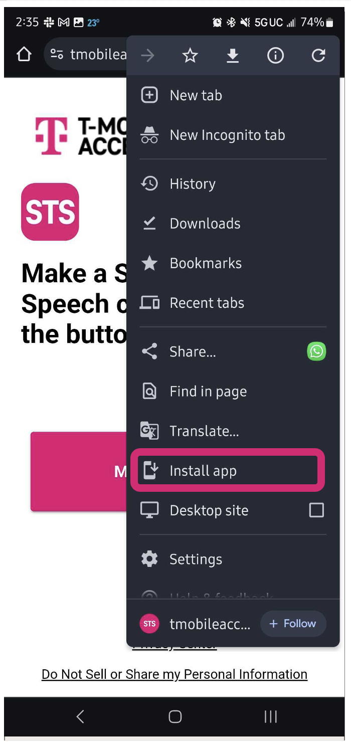STS Icon Instructions | T-Mobile Accessibility